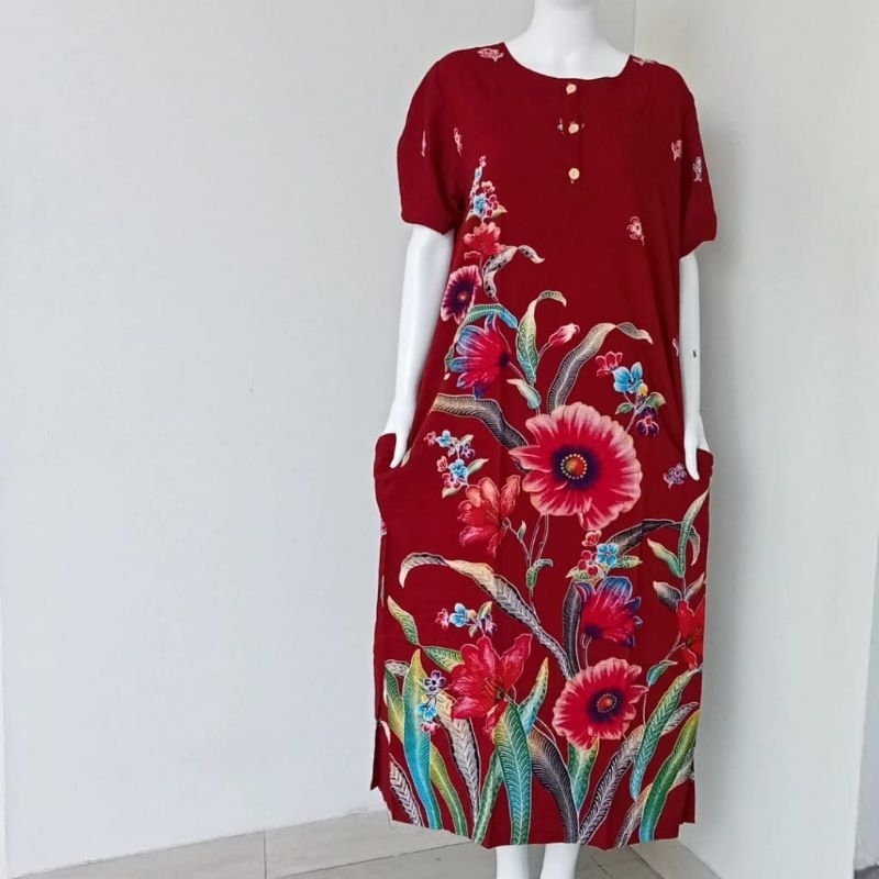 Jual Bisa Cod Daster Longdress Premium Ibu Lengan Pendek Model Kekinian ...