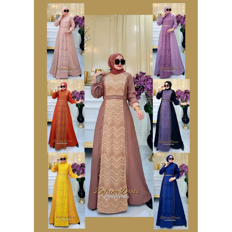 Jual ZAFRINA LACE AMORE BY RUBY GAMIS BRUKAT IMPORT TILE KONDANGAN ...