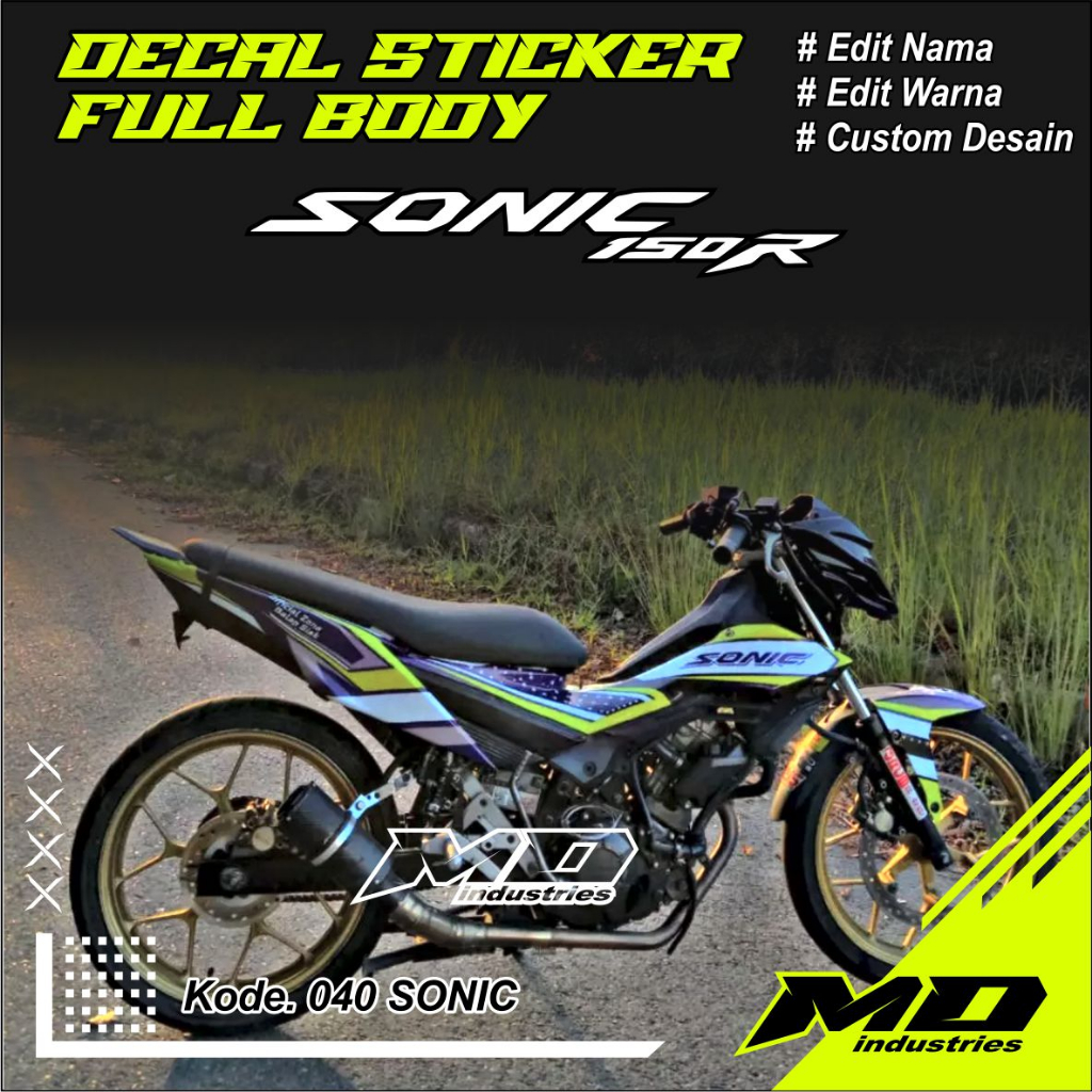 Jual Decal stiker motor sonic 150R full body laminasi glosy/doff Custom ...