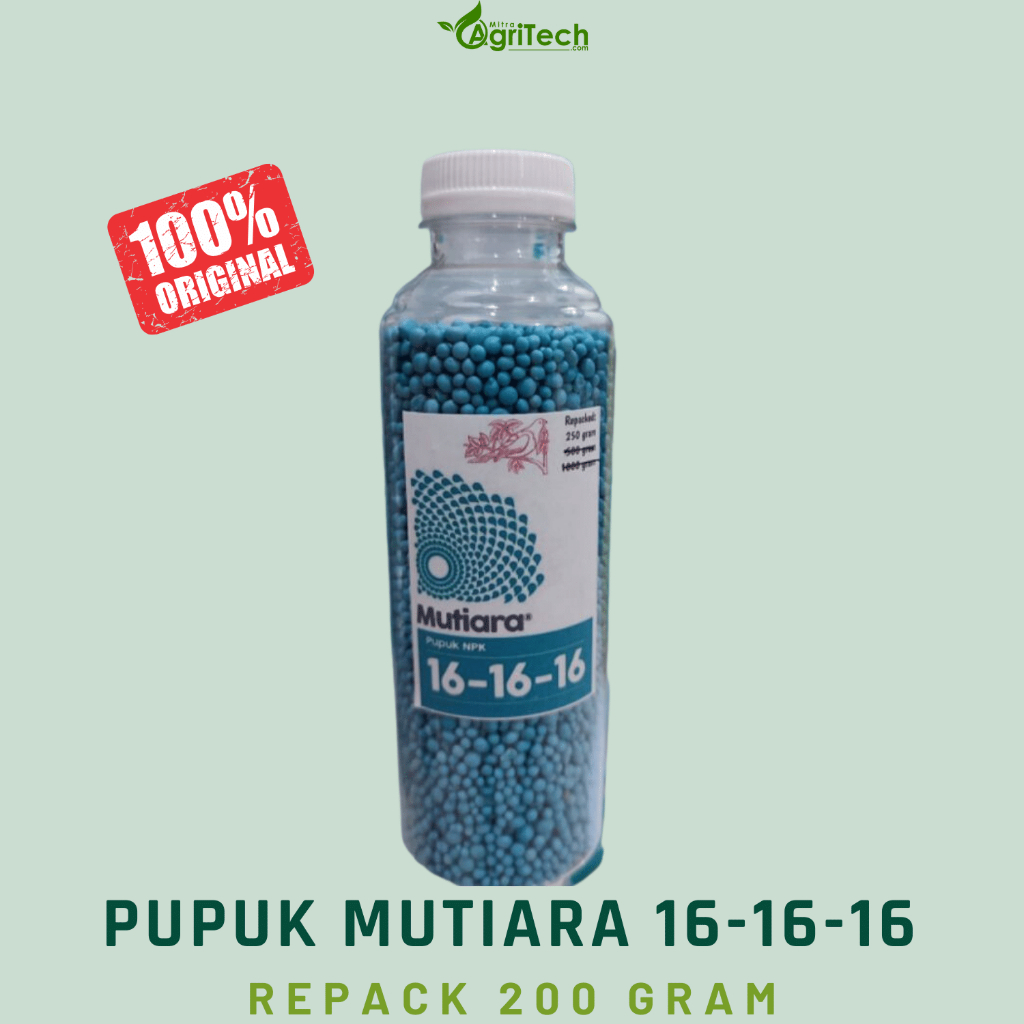 Jual NPK MUTIARA BIRU 16-16-16 KEMASAN BOTOL 250 GR PRAKTIS ORIGINAL ...