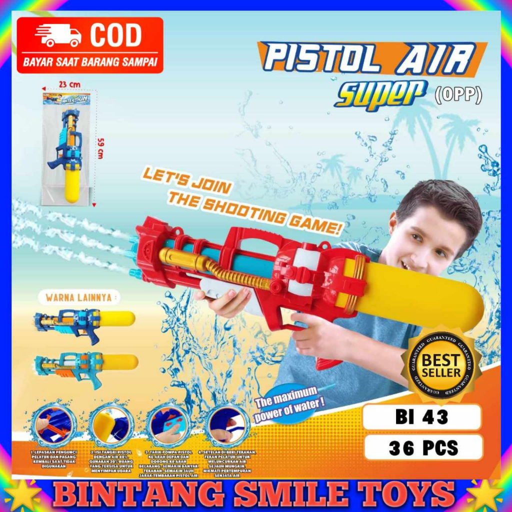 Jual MAINAN ANAK PISTOL AIR SUPER WATER GUN / MAINAN ANAK TEMBAK TEMBAKAN PISTOLAN AIR UKURAN ...
