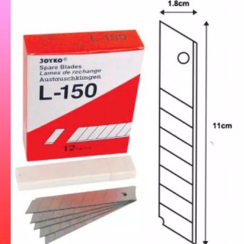 Jual Isi Cutter Besar Joyko L-150 1 tube isi 5 mata pisau cutter Tajam ...