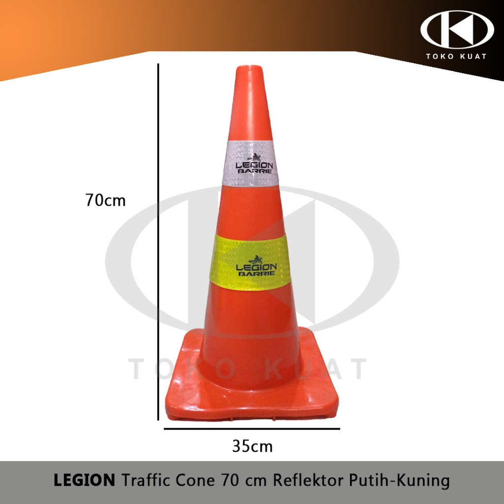 Jual LEGION Traffic Cone Rubber Kerucut Pengaman Marka Jalan Karet 70cm ...