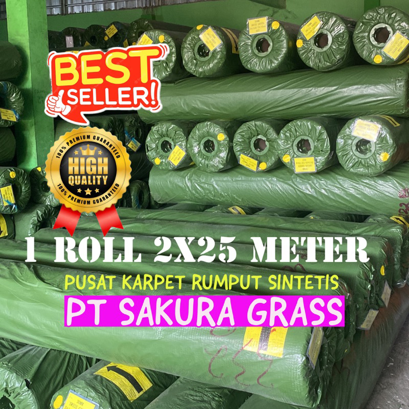 Jual PROMO 1 ROLL RUMPUT SINTETIS SWISS TEBAL 3 CM UKURAN 2X25 METER ...