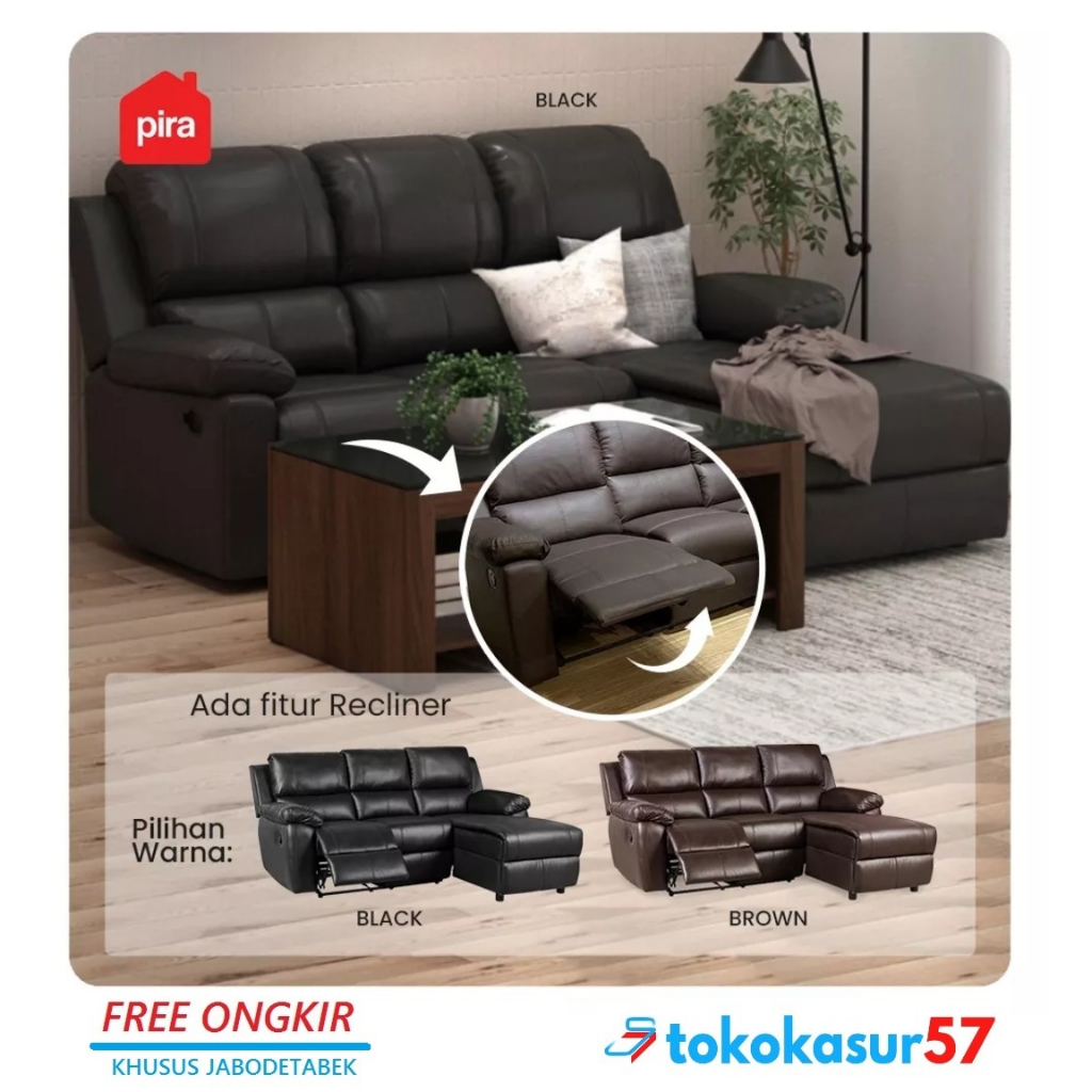 Jual Sofa Santai - Kursi Malas - Sofa Recliner 3 Seat L Shape Bavarian ...