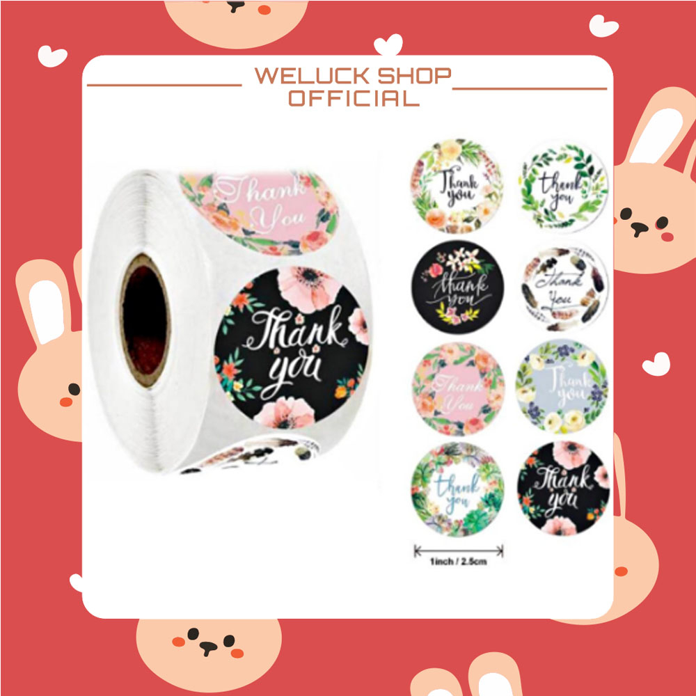 Jual Sticker thank you / sticker packing / sticker label 1 roll (500pcs ...