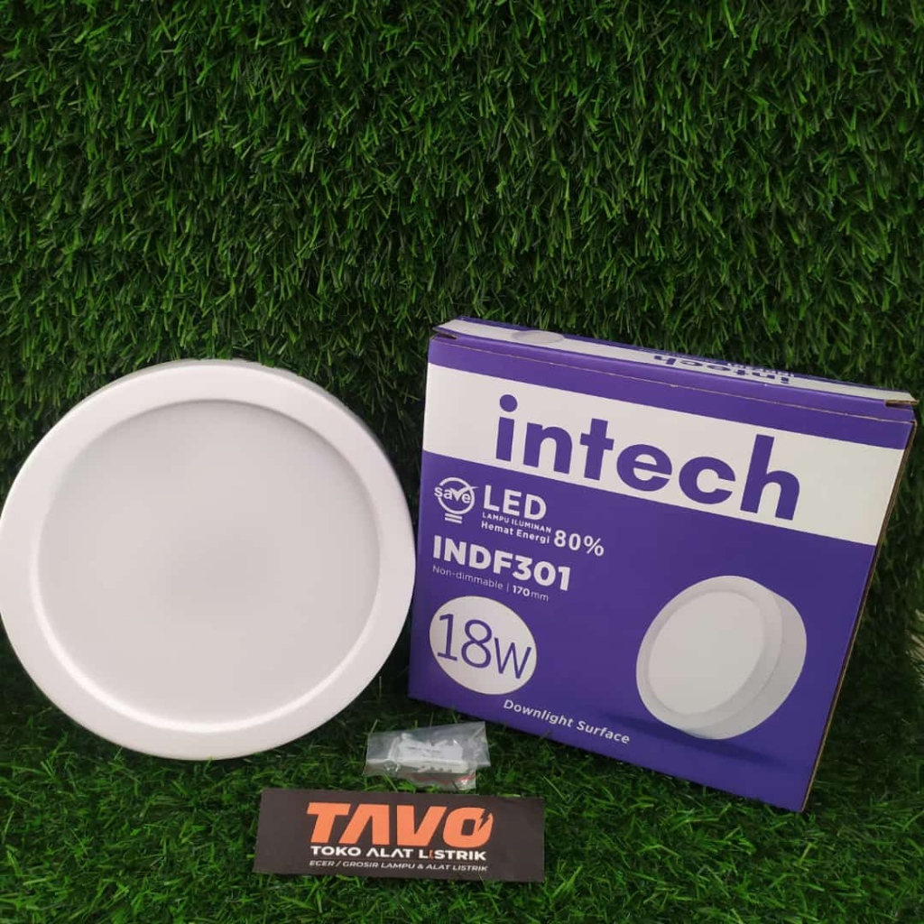 Jual LAMPU DOWNLIGHT LED PANEL OB BULAT 18W OUTBOW PUTIH INTECH ...