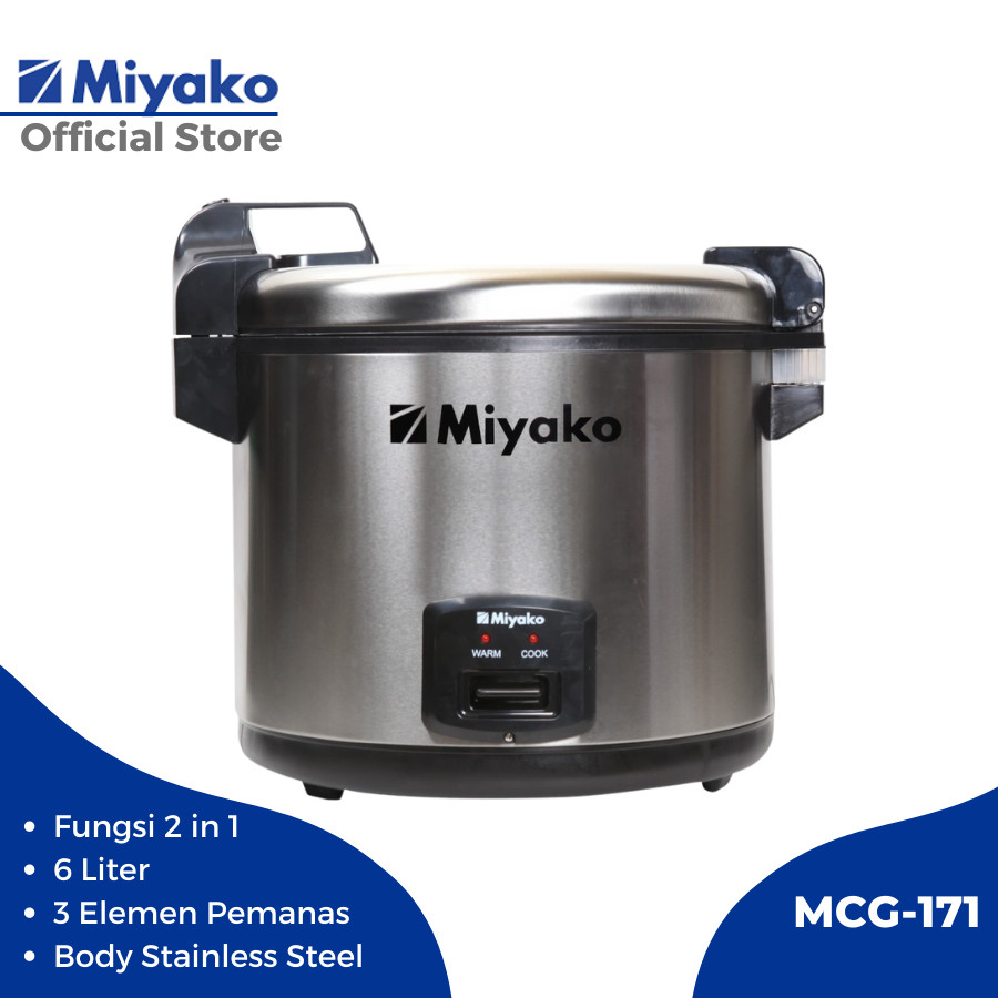 Jual Rice Cooker Jumbo Miyako MCG 171 6 Liter Magic Com Jumbo Miyako ...