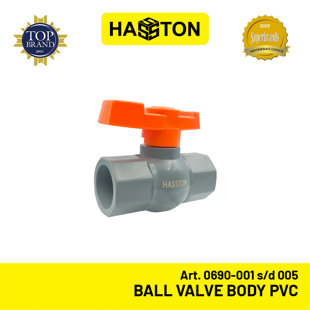 Jual Hasston Ball Valve Body PVC / Katup Bola PVC / Stop Kran (0690 ...