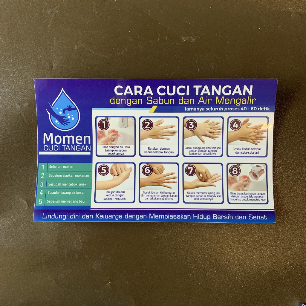 Jual Stiker Momen Cuci Tangan Rumah Tangga | Stiker Cara Cuci Tangan ...