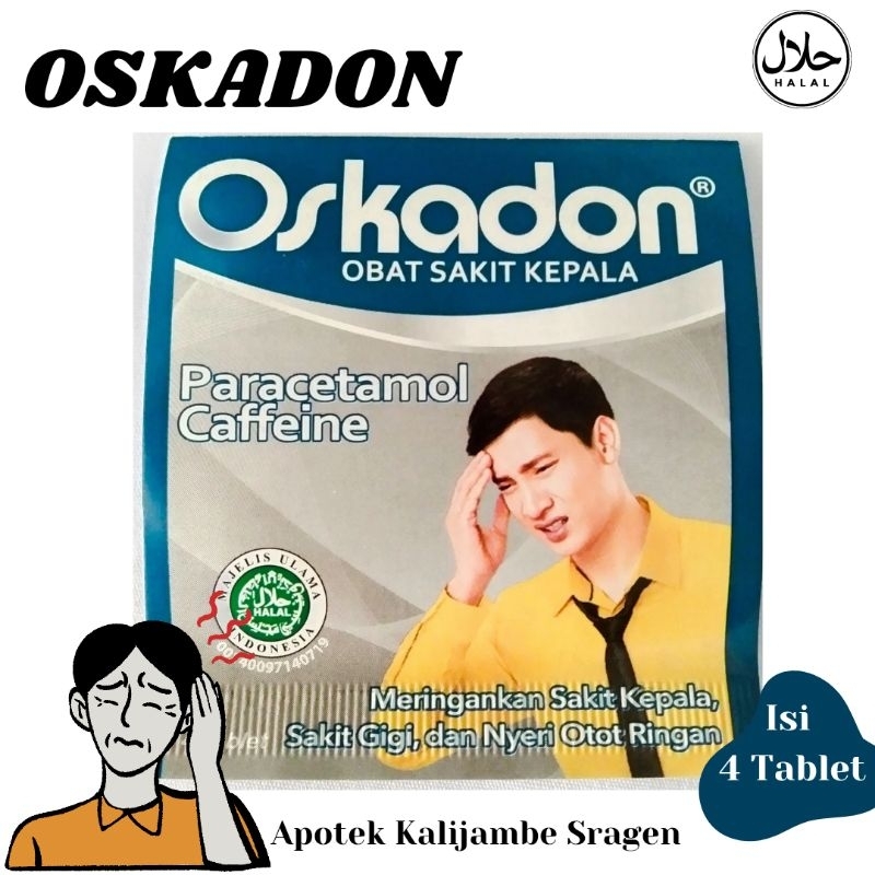 Jual OSKADON Obat sakit kepala 1 Strip 4 Tablet | Shopee Indonesia