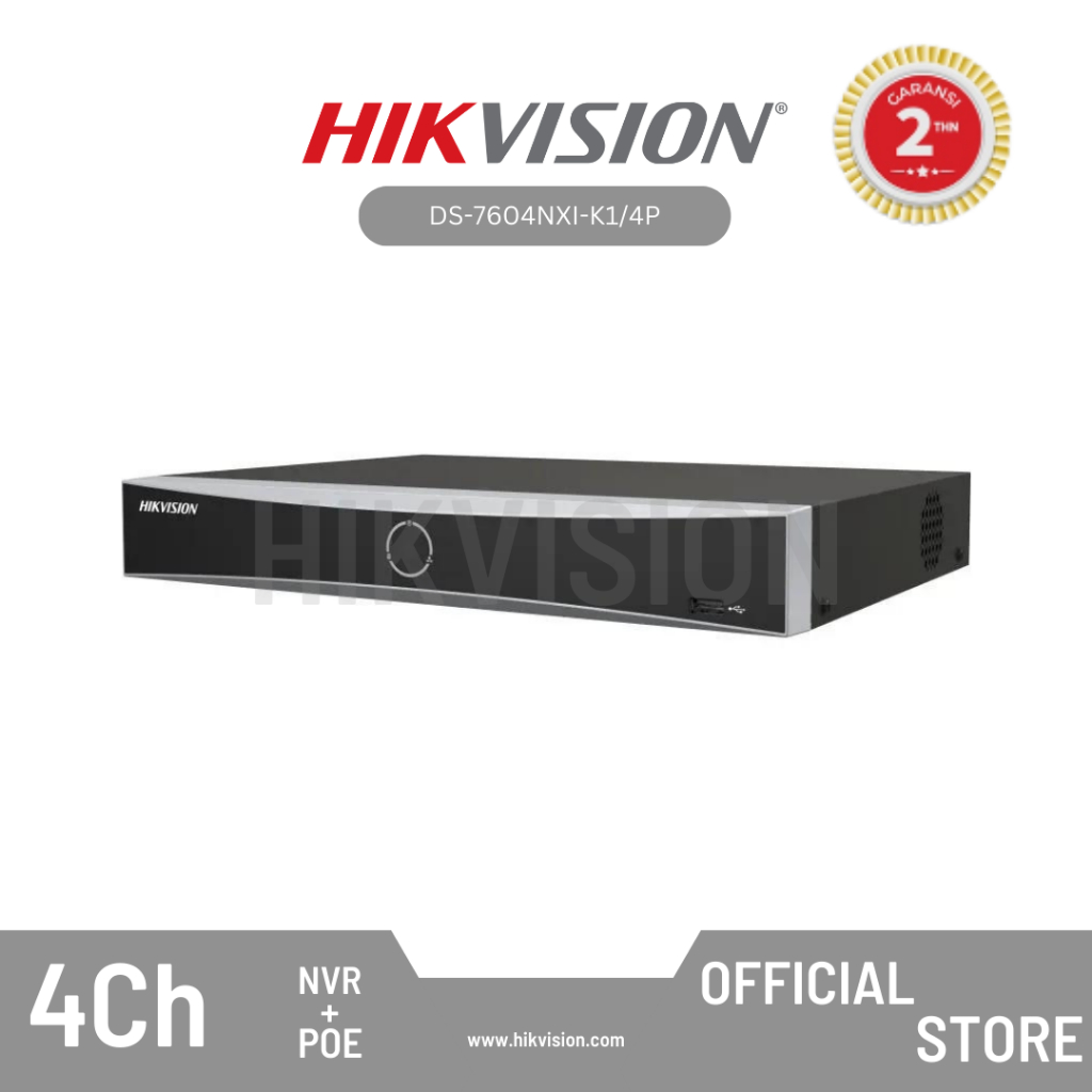 Jual HIKVISION - DS-7604NXI-K1/4P NVR 4-ch PoE 1U K Series AcuSense Original | Shopee Indonesia