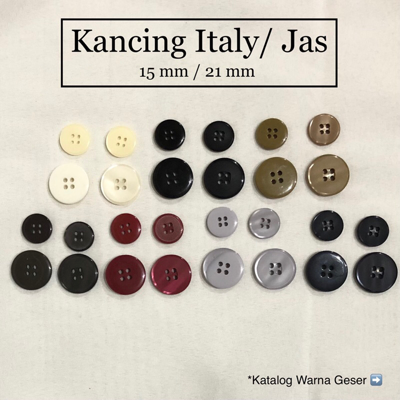 Jual Kancing Italy / Kancing Jas 15 mm | 1 Gross (144 pcs) | Shopee ...