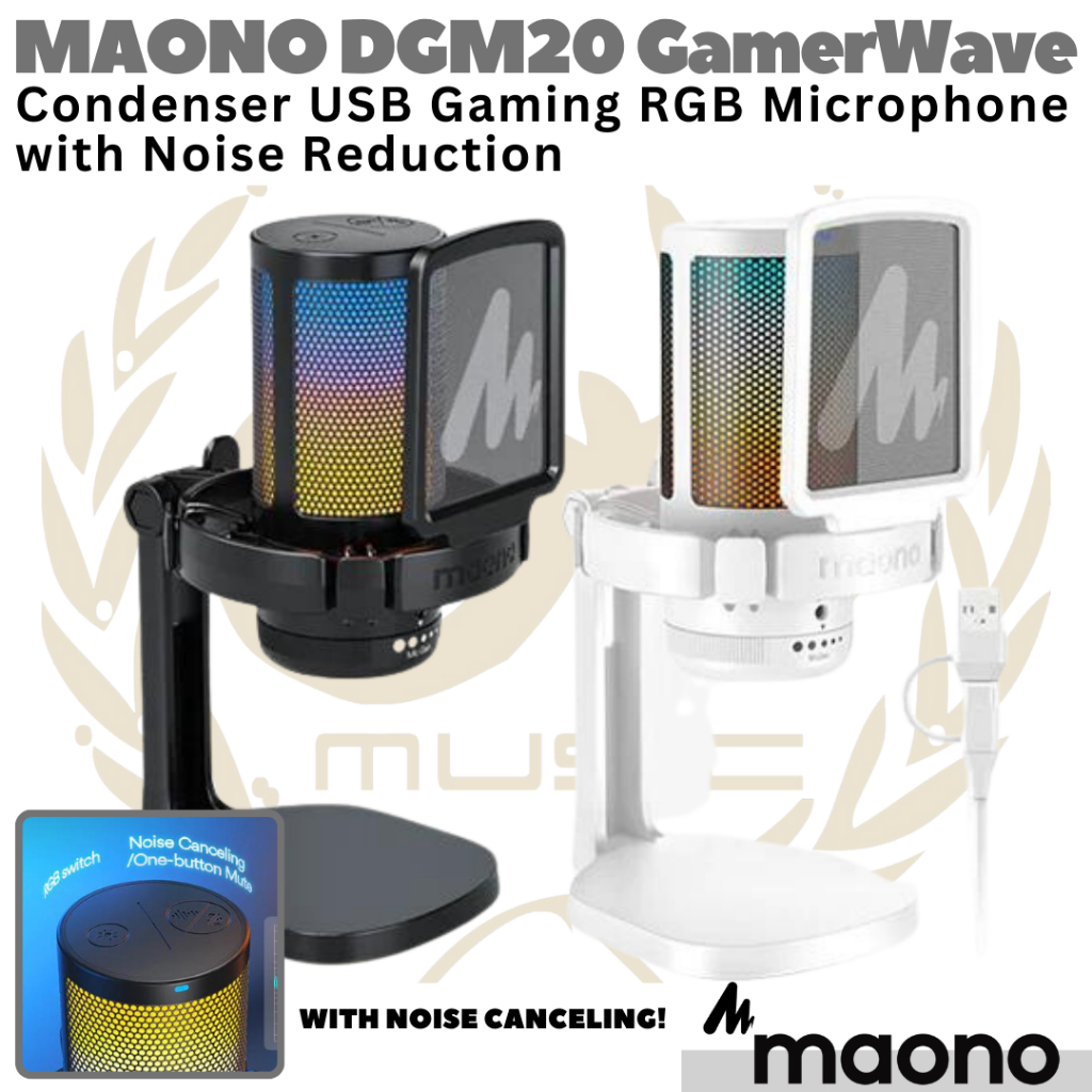 Jual MAONO DGM20 Condenser USB Gaming RGB Microphone + Noise Reduction ...