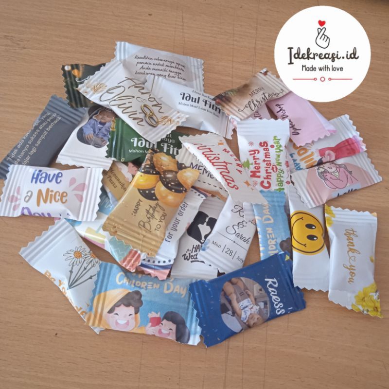 Jual Permen Ucapan Custom, Harga Per Set (Free Design/Custom) | Shopee ...