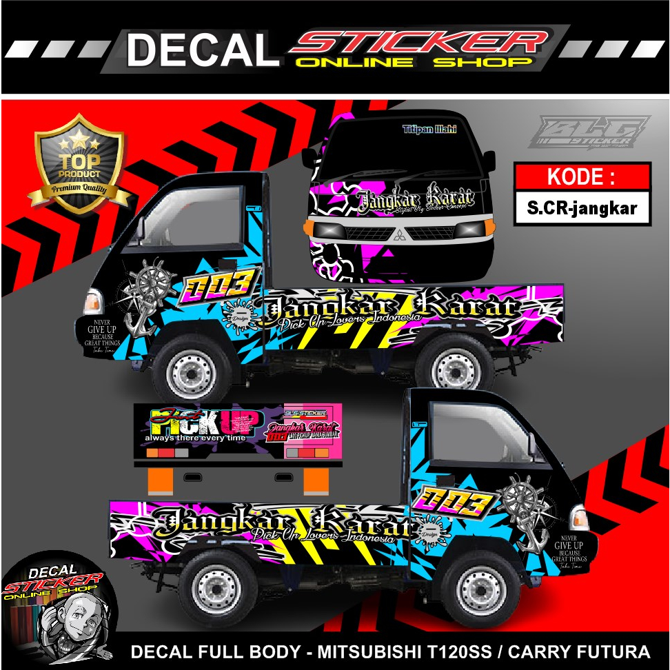 Jual STIKER DECAL PRINT VARIASI PICK UP CARRY FULLBODY KEREN FREE ...