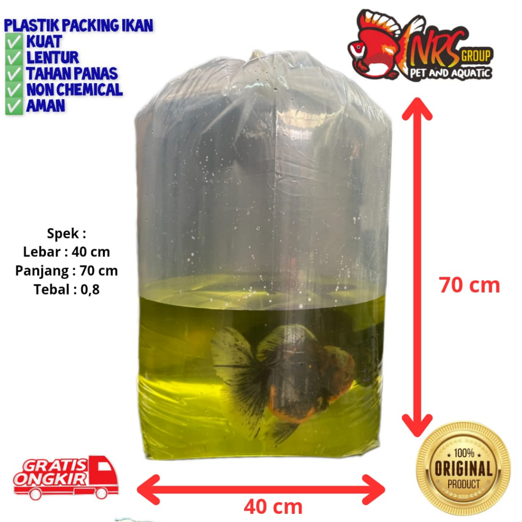 Jual [NRS] Plastik Kantong Packing Ikan 40x70 Ikan Hias Koi Koki Louhan ...