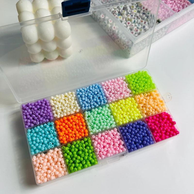 Jual Manik Set Box | Manik Susu | Beads 6/0 | Manik 4mm | Shopee Indonesia