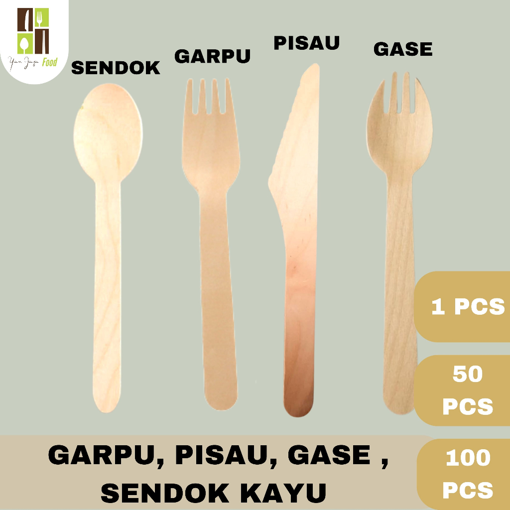 Jual Best Fresh Garpu Kayu (15.5 cm ) / Gase Kayu ( 14 cm ) / Pisau ...