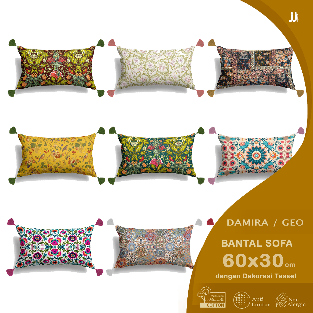 Jual BANTAL PRINT MOTIF DAMIRA TURKISH GEO 60x30 cm PILLOW SOFA CUSHION ...