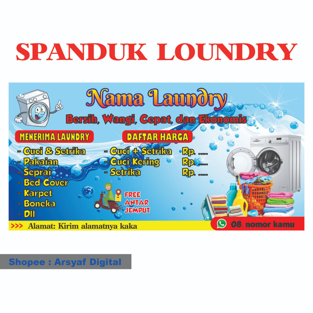 Jual spanduk / banner laundry | Shopee Indonesia