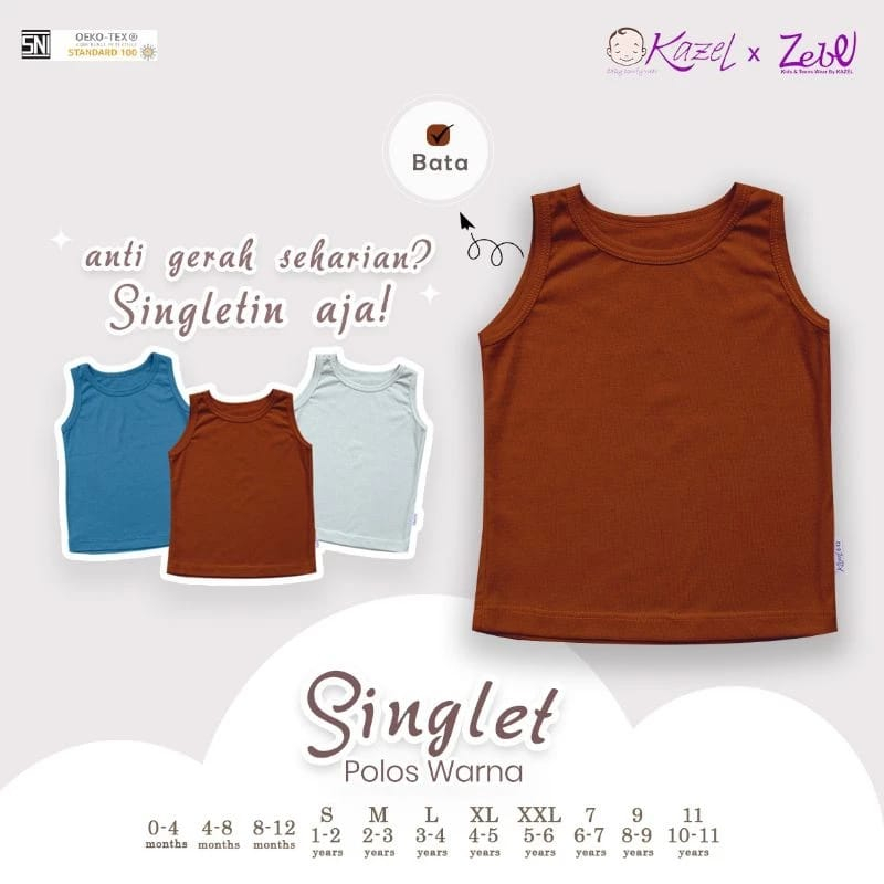 Jual Zebe Singlet Polos Warna 6pcs (ZB-SPW) | Shopee Indonesia