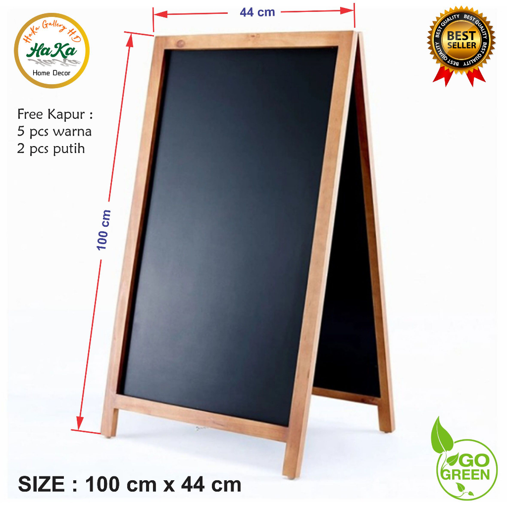 Jual Papan Tulis Kapur Menu Cafe/ Black Board 2 sisi 80cm & 100cm ...