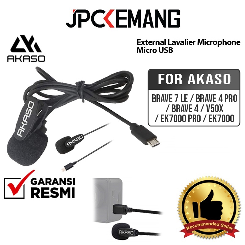 Jual Akaso External Lavalier Microphone Micro USB for Brave Series ...
