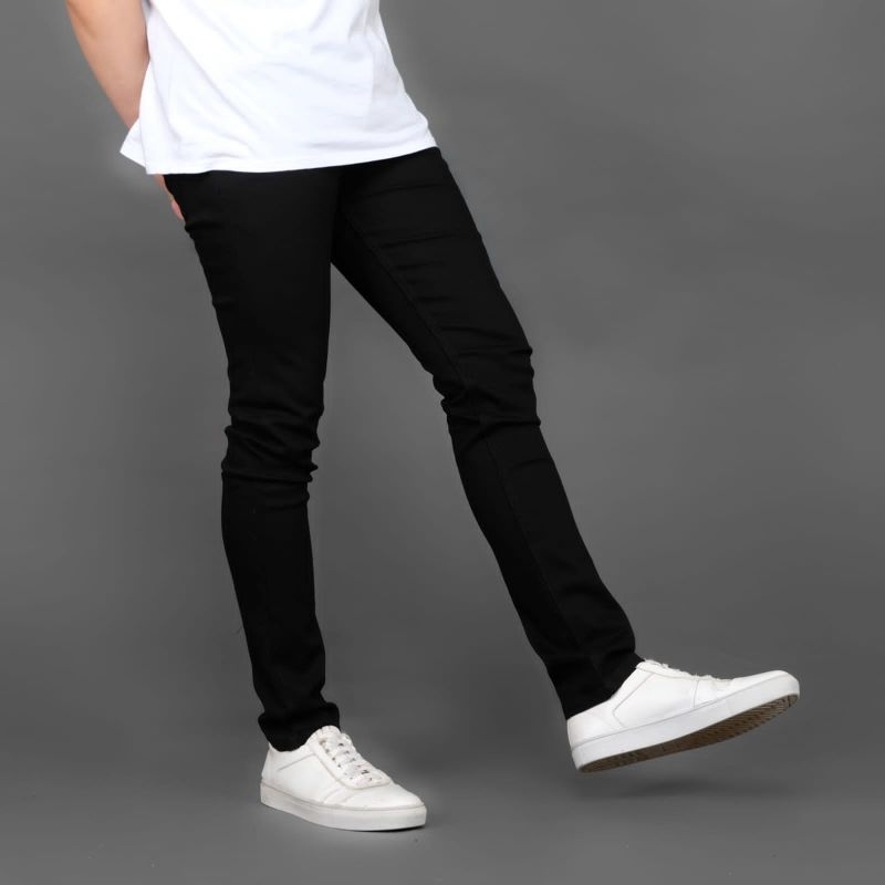 Jual ROCK HOLIC- CELANA PANJANG PRIA JEANS HITAM / SKINNY SEMI SLIMFIT ...
