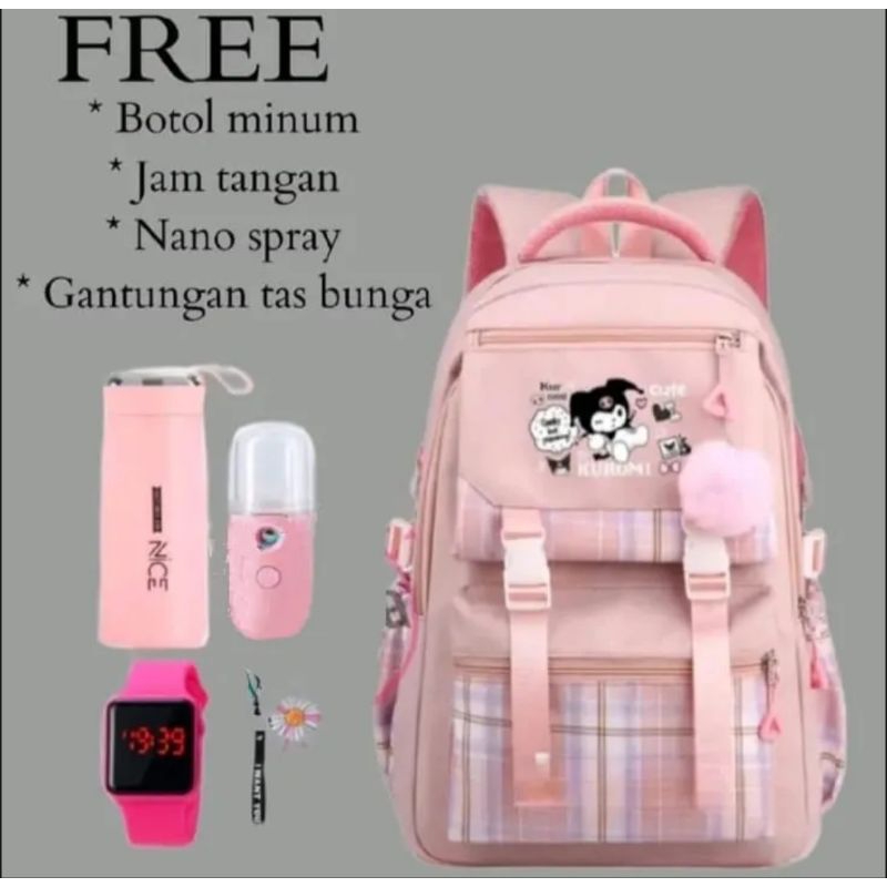 Jual Tas Ransel SD SMP anak perempuan kuromii tas sekolah anak banyak bonus | Shopee Indonesia