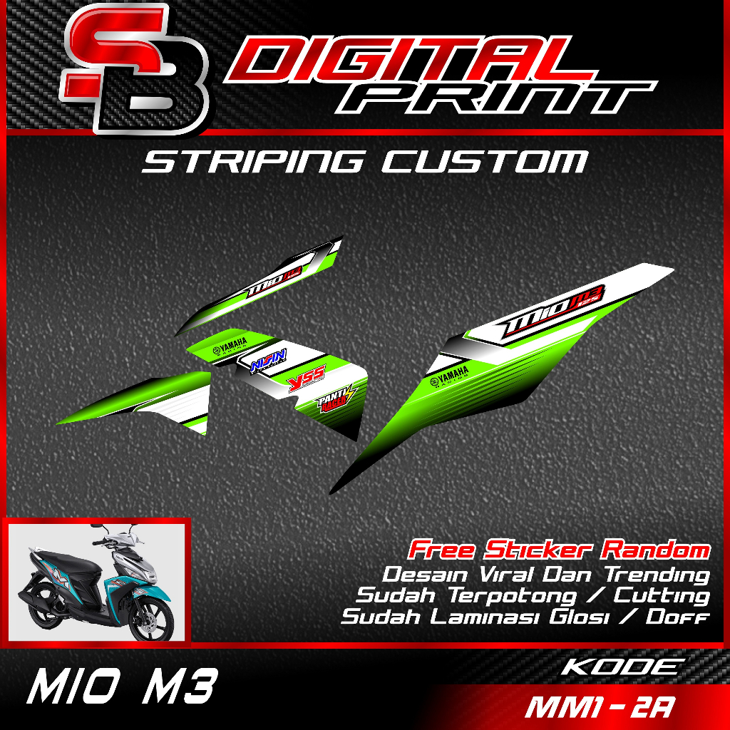 Jual striping custom mio m3 - sticker variasi motor motif custom untuk ...