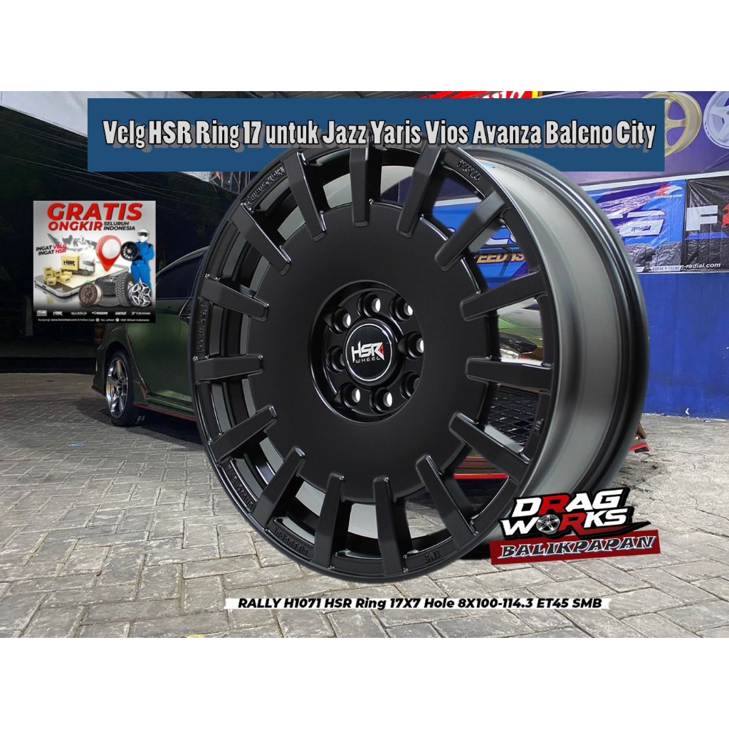 Jual Velg Mobil Ring 17 Pelek Rally R17 Lebar 7.5 Lubang 4 Black ET45 ...