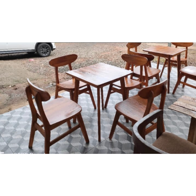 Jual Set Kursi dan Meja Ropan Cafe atau Makan kayu Jati | Shopee Indonesia