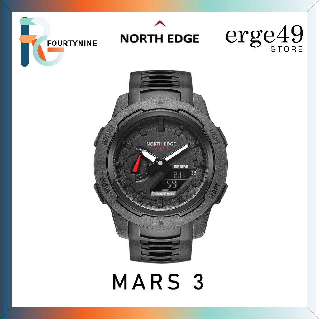Jual NORTH EDGE MARS 3 CARBON SUPERLIGHT WEIGHT STOPWATCH ALARM MAN ...