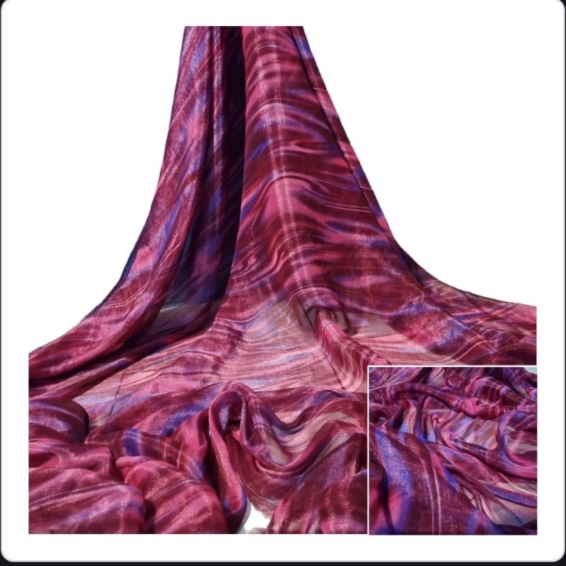 Jual Kain Sifon Gradasi Pelangi Ombre | Bahan Chiffon Silk Salju ...