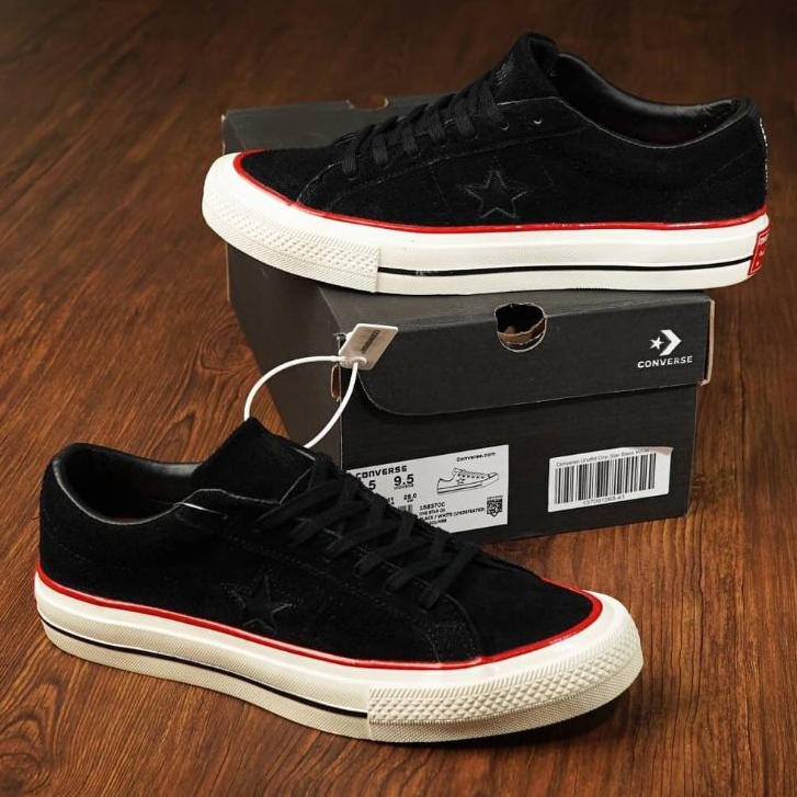 Jual SEPATU CONVERSE ONE STAR SUEDE BLACK WHITE & LOUI LOPEZ IMPORT 100 ...