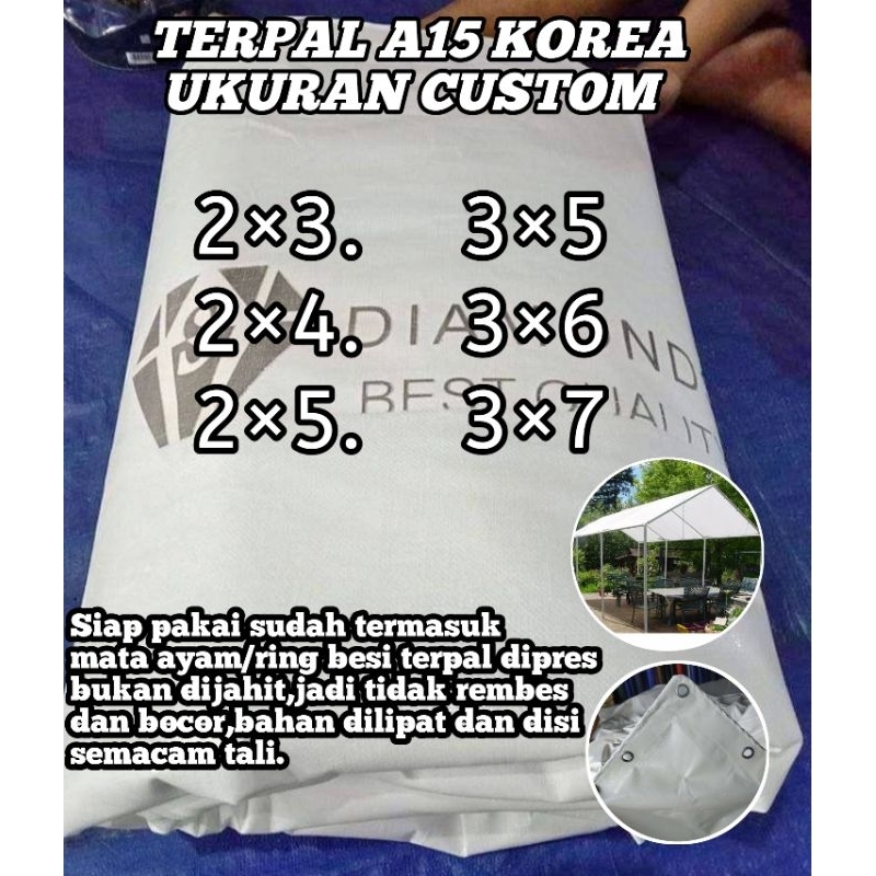 Jual Terpal KOREA A15 DIAMONDS Variasi ukuran 2×3,2×4,2×5,3×5,3×6,3×7 ...