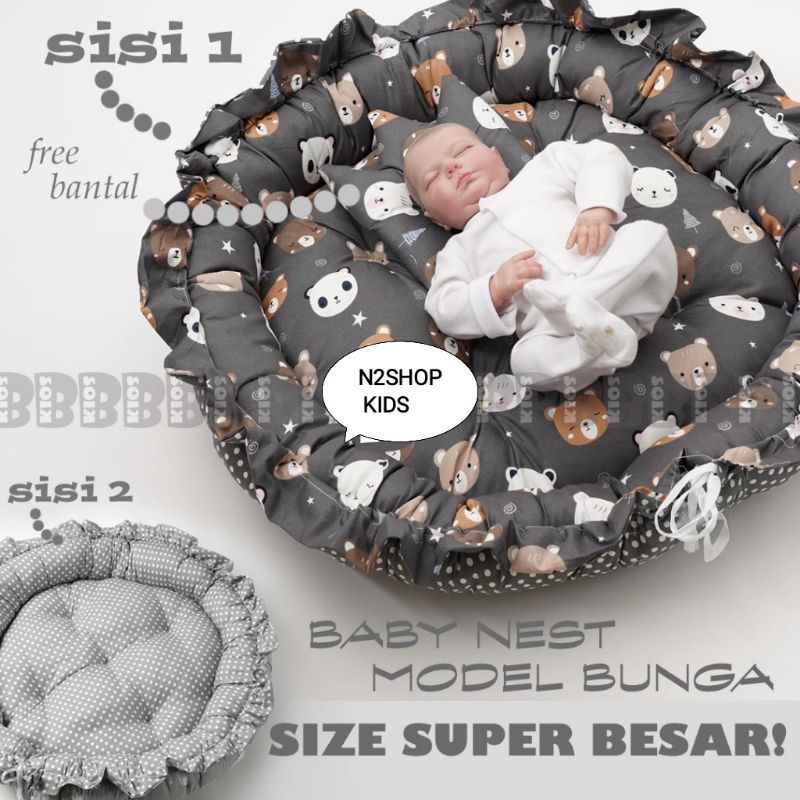 Jual Premium kasur bayi free bantal peyang baby nest model kolam bunga ...