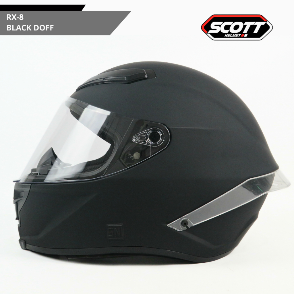 Jual Scott - Helm Full Face Dewasa RX-8 SNI / Black Doff | Shopee Indonesia