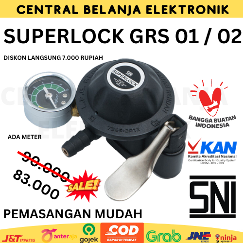 Jual REGULATOR TEKANAN RENDAH KLIK GAS ANTI BOCOR SNI SUPERLOCK GRS 01 ...