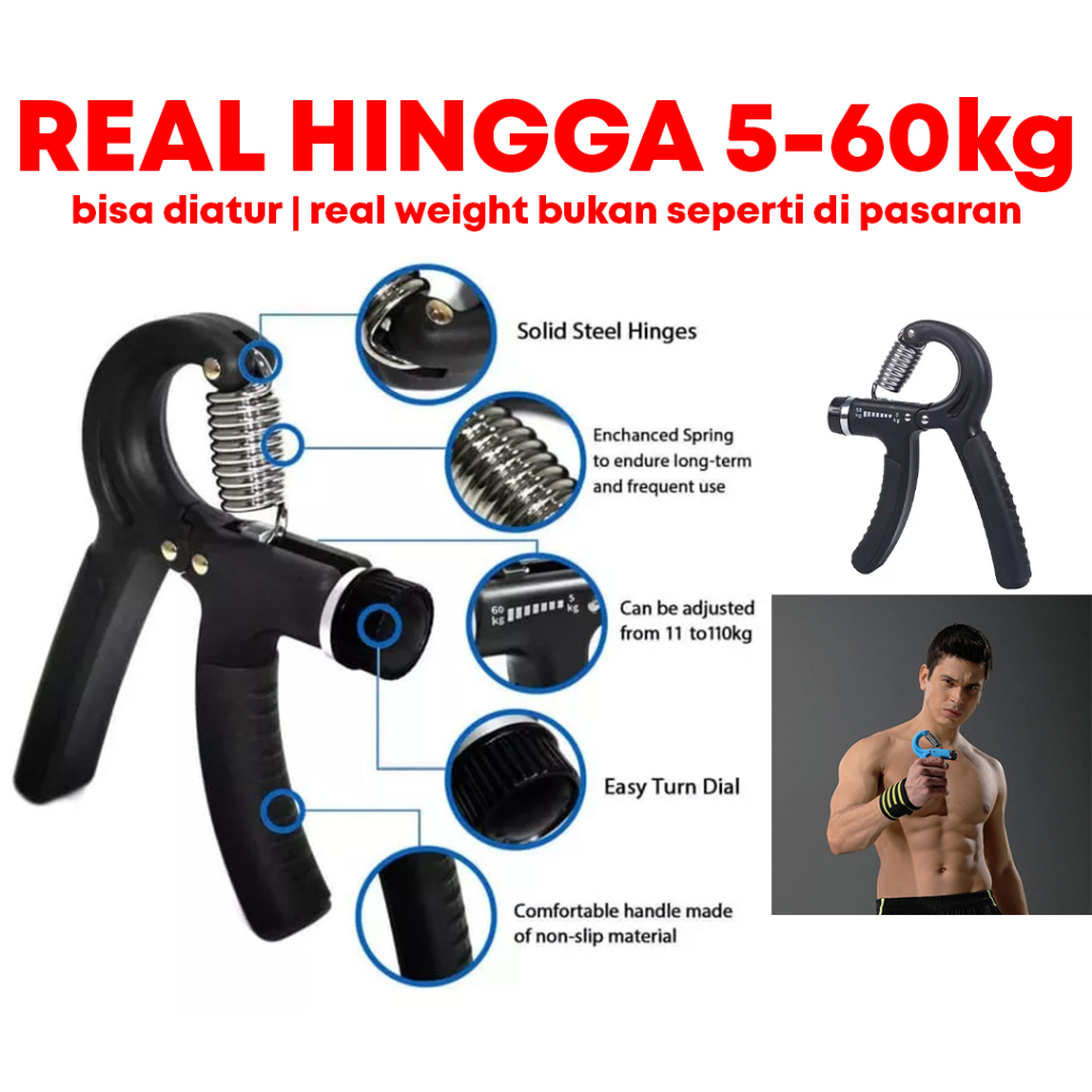 Jual Hand Grip Sport Alat Olahraga Tangan Fitness Portable Pelatihan ...