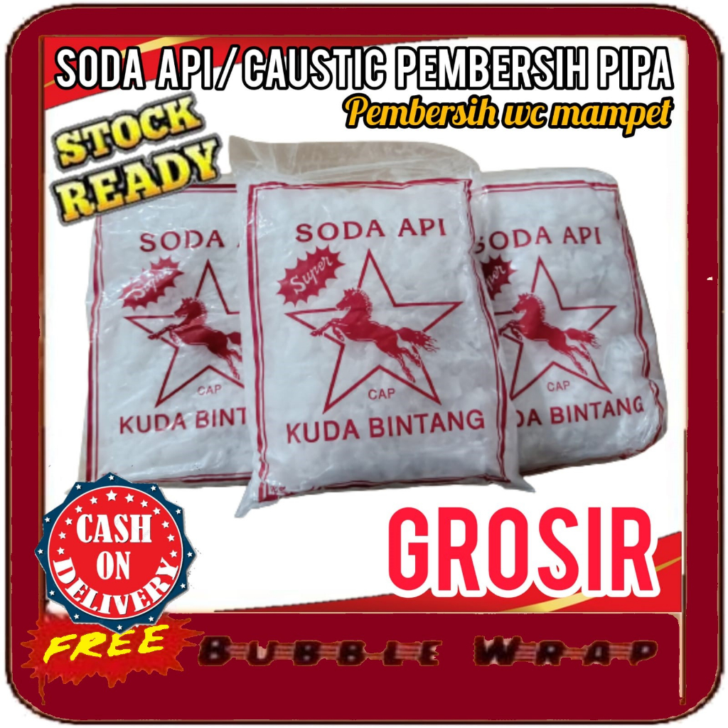 Jual [GROSIR] 1/2 KG SODA API / PELANCAR SALURAN AIR / PENGELUPAS CAT CAP KUDA BINTANG Serbuk ...
