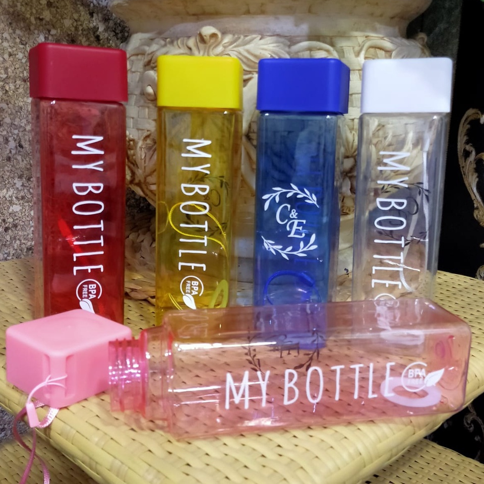 Jual Souvenir Botol Plastik MyBottle Kotak 400ml Botol Minum Botol ...
