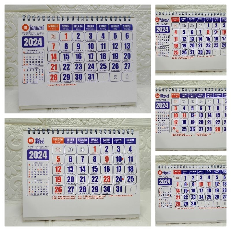 Jual kalender meja spiral angka besar 2024 | Shopee Indonesia
