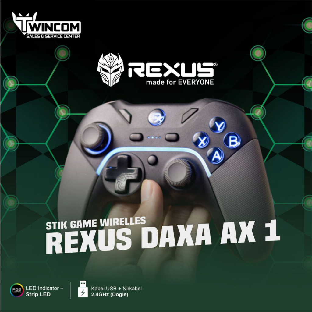 Jual Rexus Gamepad Daxa Asteria AX1 - Black White | Shopee Indonesia