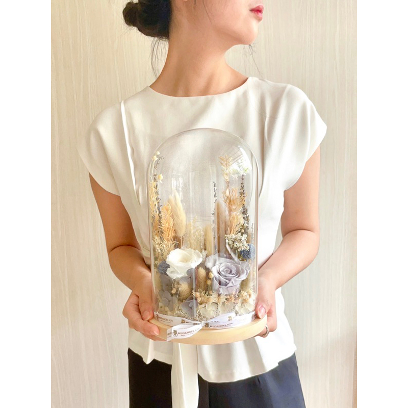 Jual [Msdandelion] Glass Dome | dried flower | preserved flower ...