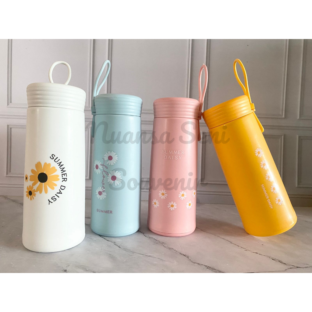 Jual Souvenir Botol Summer Daisy Botol Tumbler Kaca Motif Bunga Botol ...