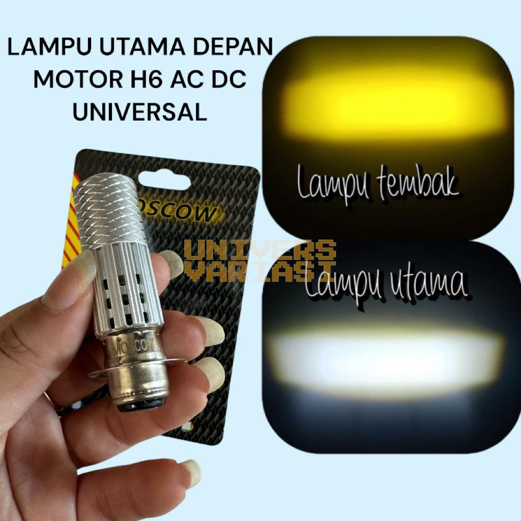 Jual LAMPU LED H6 LASER MOSCOW DUA WARNA PUTIH-KUNING UNIVERSAL PEMAKAIAN MOTOR METIC BEAT FI ...