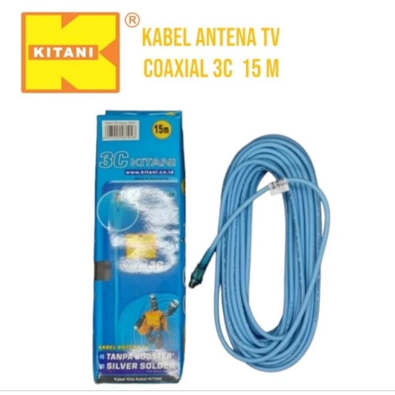 Jual Kabel Antena TV Coaxial 3C Panjang 15 Meter Kitani | Shopee Indonesia