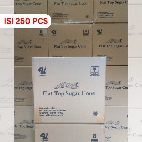 Jual WAFFLE CONE ICE CREAM FLAT TOP UNIFOODS DUS | ISI 250 PCS | Shopee Indonesia
